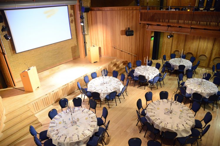 Banqueting set up auditorium - Canterbury Cathedral Lodge